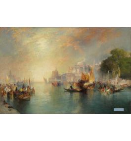 海景 絵画 手書きの油絵の複製 - トーマス・モラン（Thomas Moran） - 大型カスタム絵画 - アラビアンナイトファンタジー