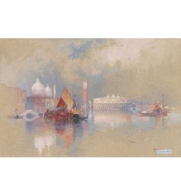 海景 絵画 キャンバスでの美術複製 - トーマス・モラン（Thomas Moran） - 大型カスタム絵画 - ヴェネツィア、の眺め